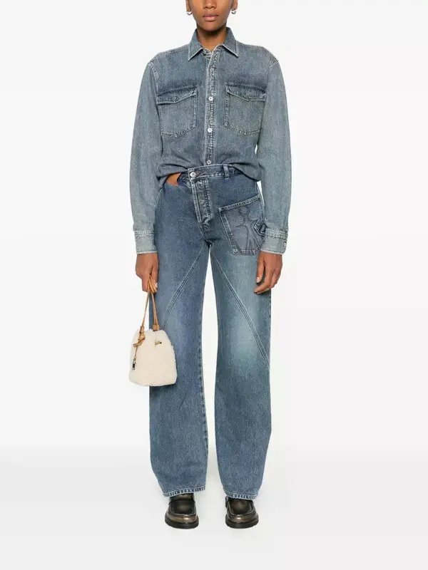 JW Anderson Twisted-effect Logo-patch Denim Jeans