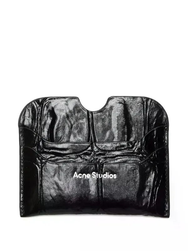 Acne Studios Logo-detail Embossed Card Holder - Black