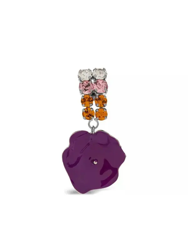 Marni Flower-design Embellished Earrings - Silver