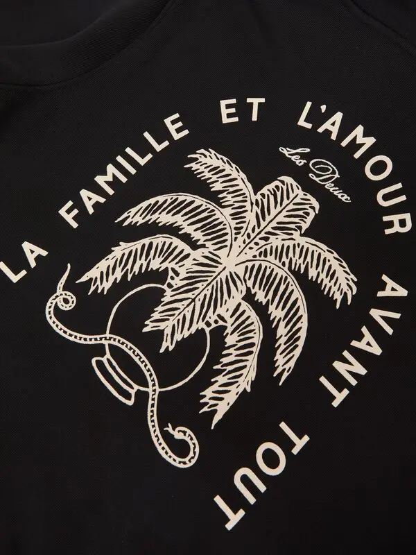 LES DEUX Artwork-print Hoodie - Black