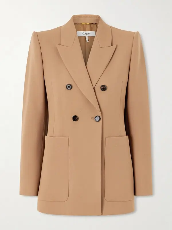 Chloé Double-breasted Wool-gabardine Blazer
