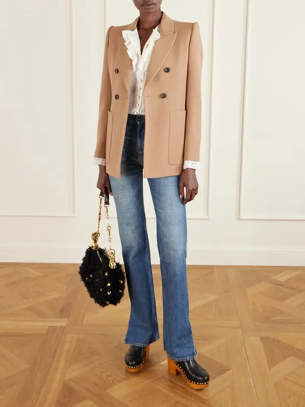 Chloé Double-breasted Wool-gabardine Blazer