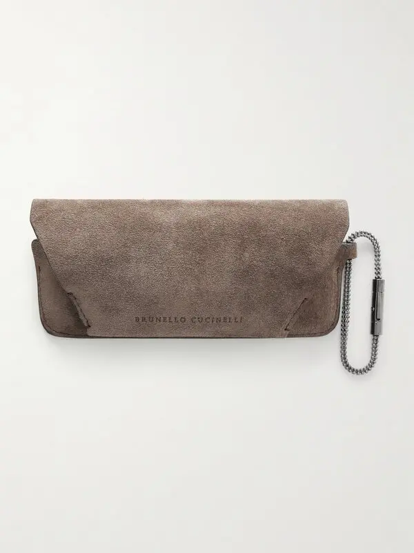Brunello Cucinelli Suede Glasses Case - Brown