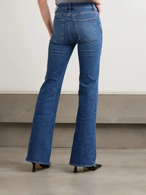 FRAME The Icon Long Mid-rise Flared Jeans - Blue