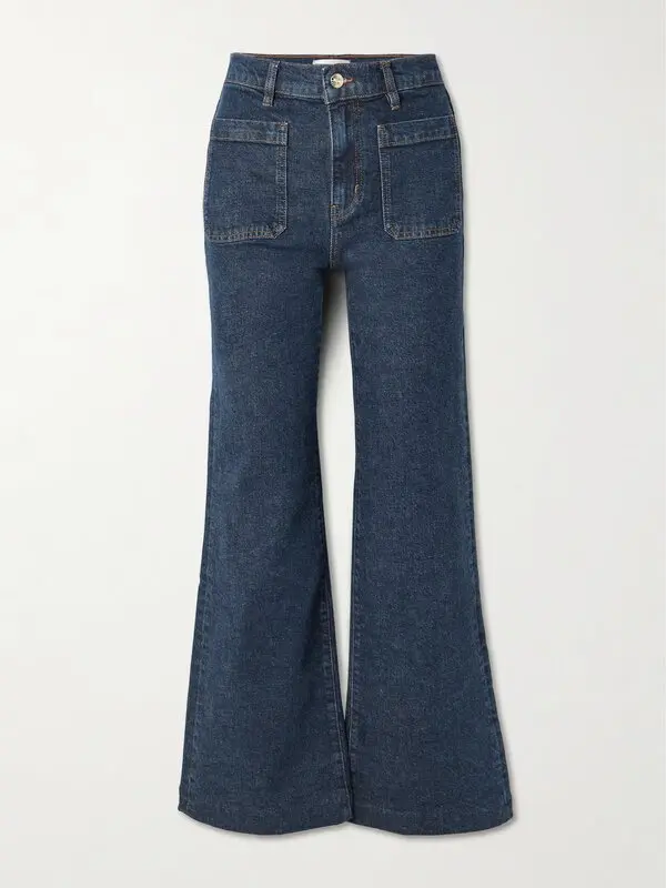 FRAME The Refined High-rise Wide-leg Jeans - Blue