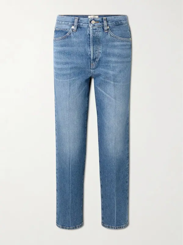 FRAME The Vertical Crop High-rise Straight-leg Jeans