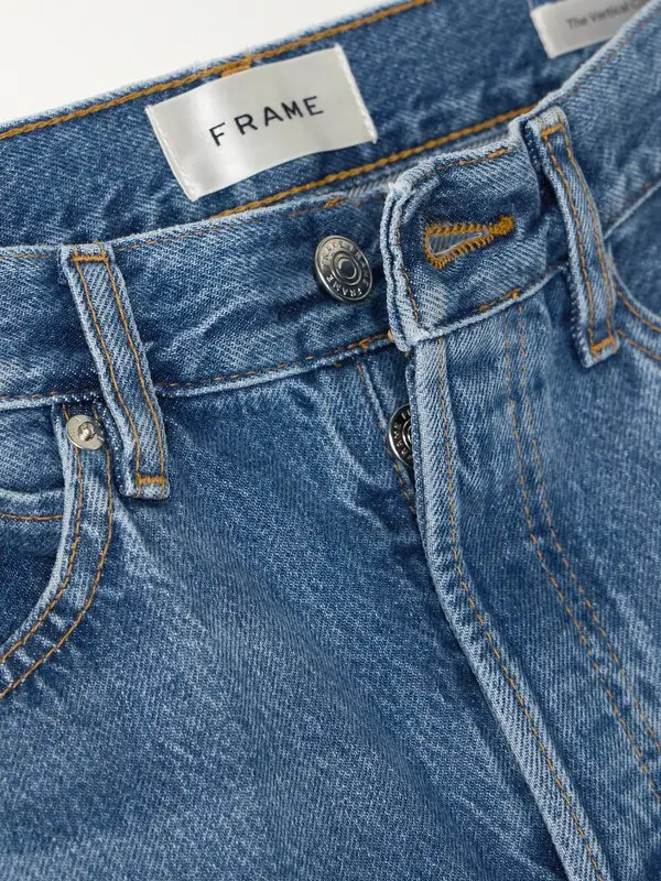 FRAME The Vertical Crop High-rise Straight-leg Jeans