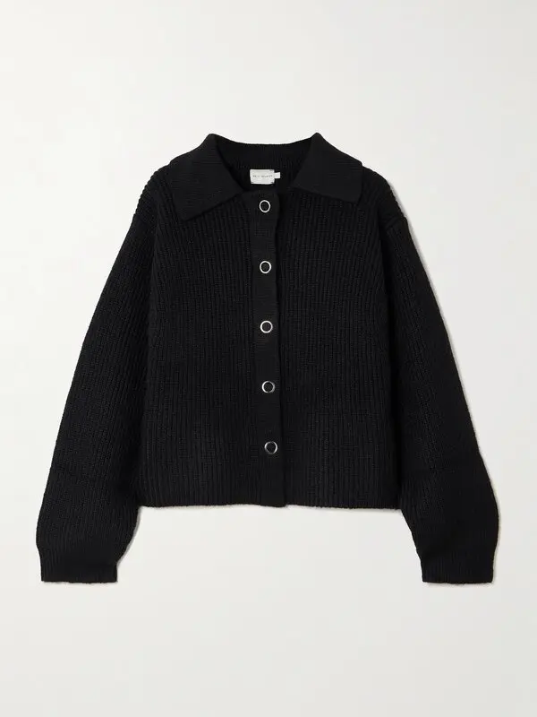 DEIJI STUDIOS Recycled Ribbed-knit Cardigan With Stud Details