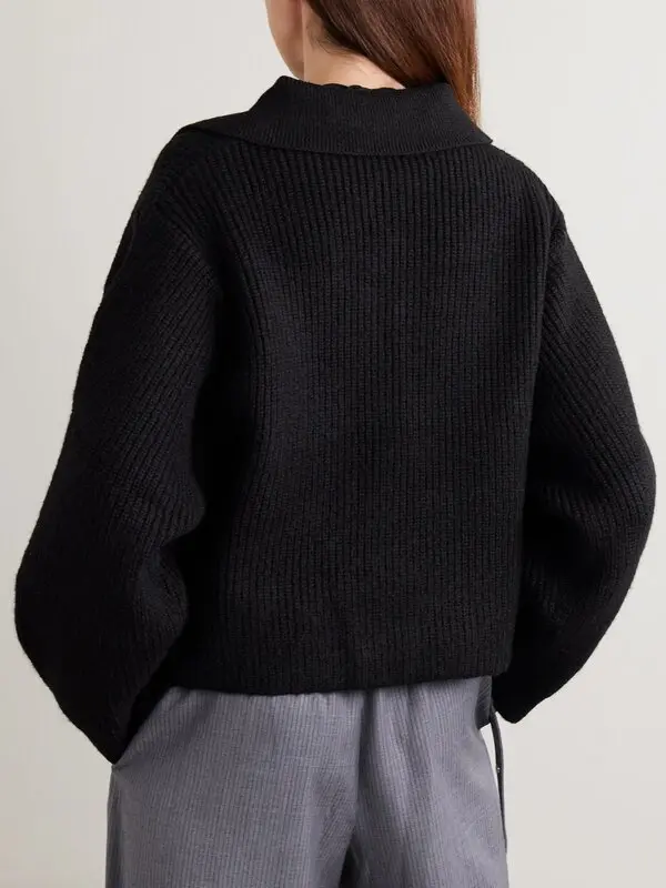 DEIJI STUDIOS Recycled Ribbed-knit Cardigan With Stud Details