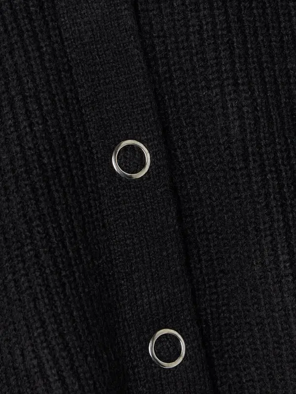 DEIJI STUDIOS Recycled Ribbed-knit Cardigan With Stud Details