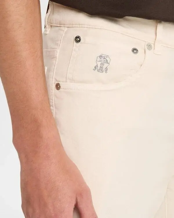 Brunello Cucinelli Slim-fit Stretch Cotton Pants - Navy