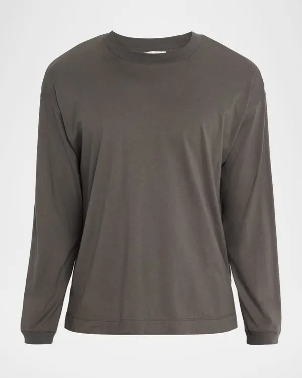 FRAME Light Cotton Long-sleeve T-shirt - Dark Grey