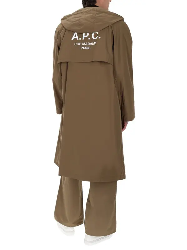 A.p.c. Hooded Trench Coat - Brown