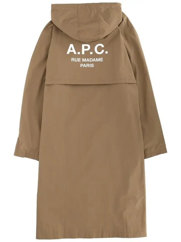 A.p.c. Hooded Trench Coat - Brown