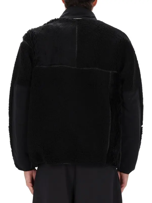 AND WANDER Mix Boa Jacket - Black