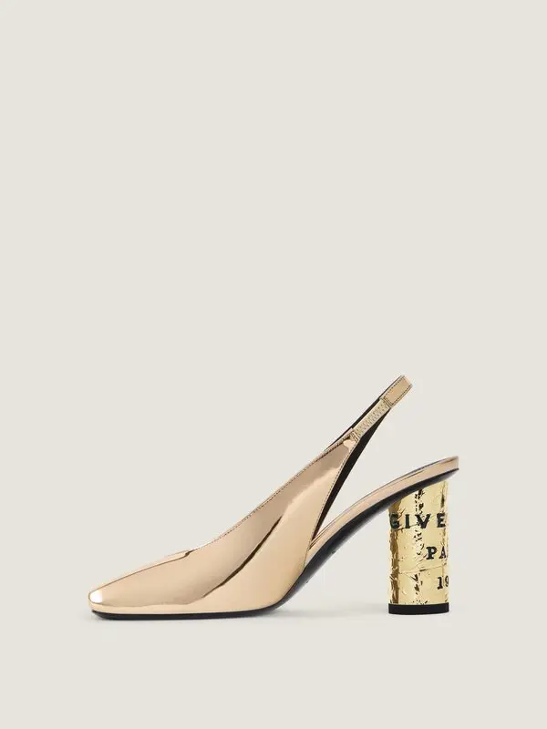 Givenchy Tape Slingbacks In Mirror Effect Leather
