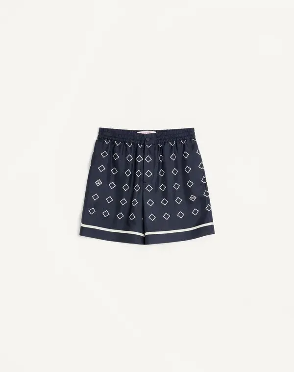 Valentino Garavani Silk Twill Bermuda Shorts With Opticool Print
