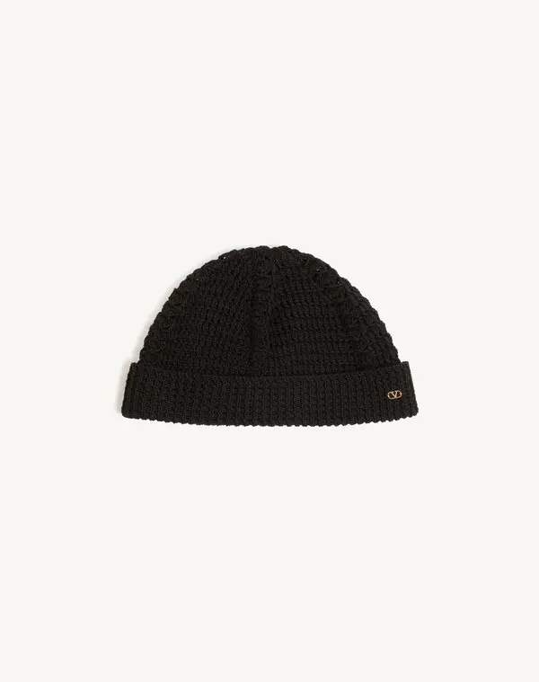 Valentino Garavani Vlogo Cotton Beanie - Black