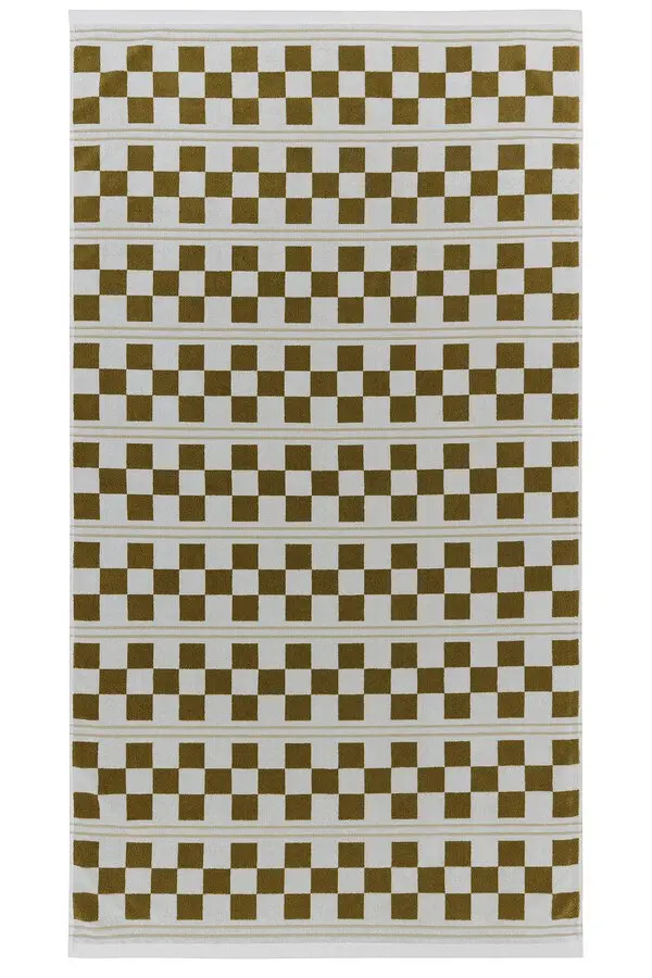 BAINA Busby Pool Towel In Olive,white - Caper & Chalk
