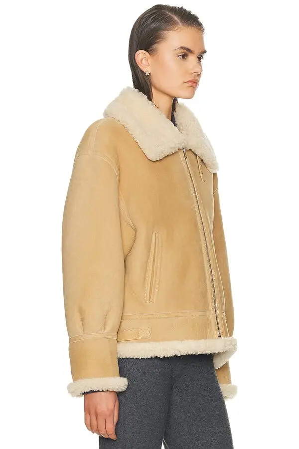 Nour Hammour Portia Shearling Aviator Jacket