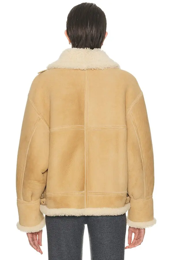 Nour Hammour Portia Shearling Aviator Jacket