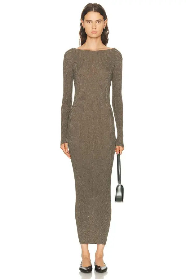 LESET Blake Ribbed Maxi Dress