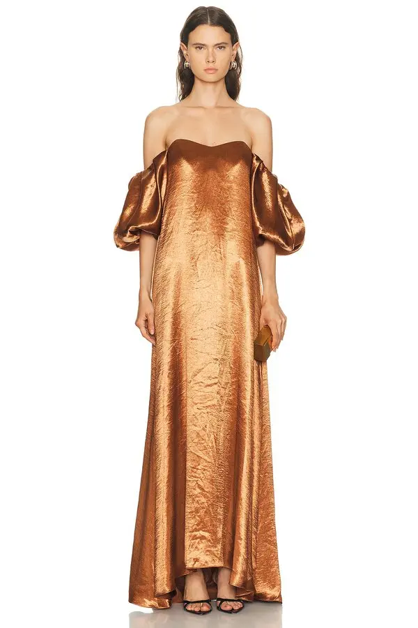 Caroline Constas Palmer Gown - Tortoise Shell