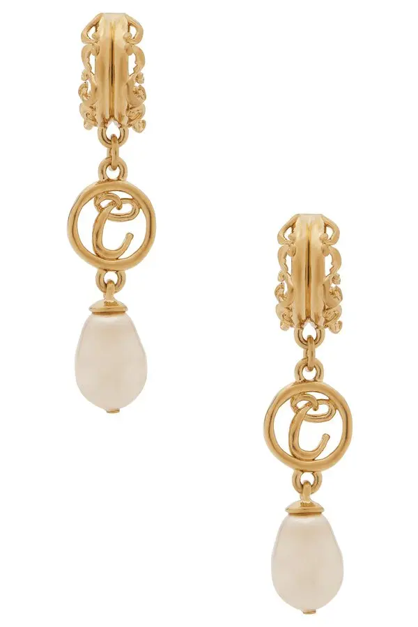 Chloé Drop Earrings In Metallic Gold