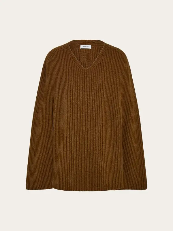 FERRAGAMO Cashmere Blend Cape - Brown