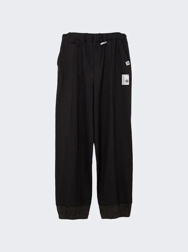 Mihara Yasuhiro Mix Layered Wool Pants Gray - Black