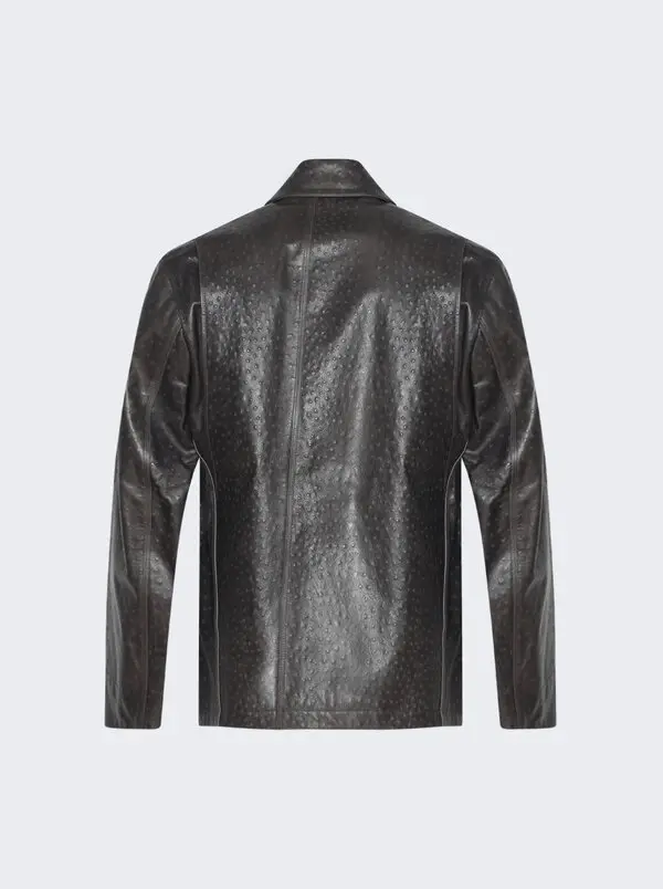 Casablanca Ostrich Effect Leather Workwear Jacket