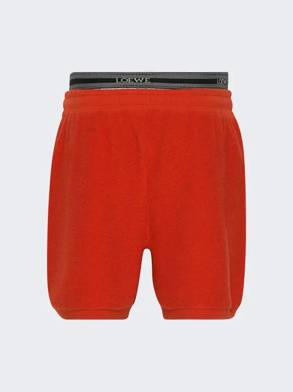 Loewe Terry Stitch Shorts - Orange