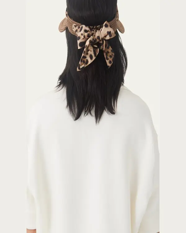 Eugenia Kim Ricky Packable Hemp Visor With Animal-print Sash