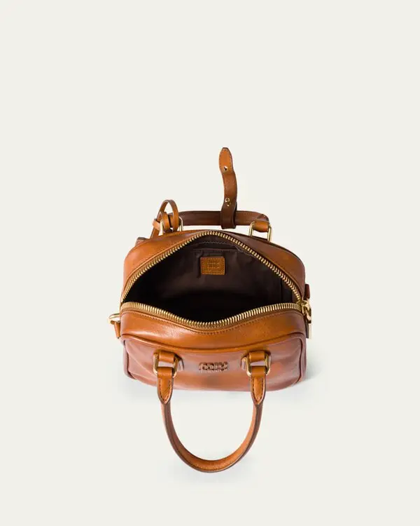 Miu Miu Arcadie Aged Leather Top-handle Bag