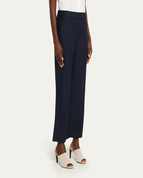 Brunello Cucinelli Linen Twill Wide-leg Cropped Pants