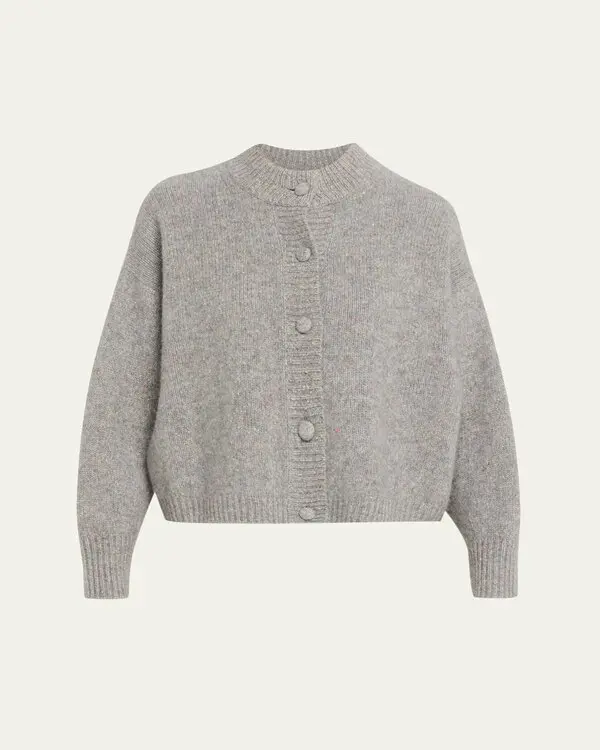FRAME Cashmere Fleck Cardigan - Silver