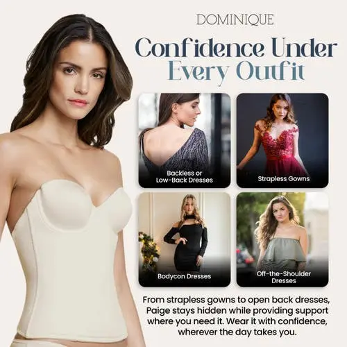 DOMINIQUE INTIMATES Paige Seamless Padded Microfiber Longline Strapless Bra
