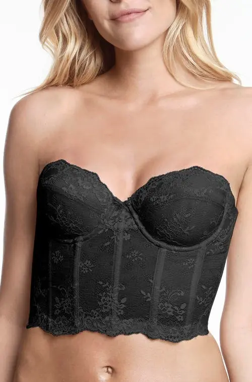 DOMINIQUE INTIMATES Tayler Ultra Low Back Strapless Lace Bra - Black