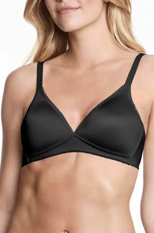 DOMINIQUE INTIMATES Sara Wire-free Soft Cup T-shirt Everyday Comfort Bra With Memory Foam Cups - Black