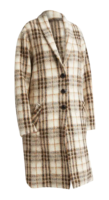 Isabel Marant Gabriel Plaid Wool-blend Coat - Ecru