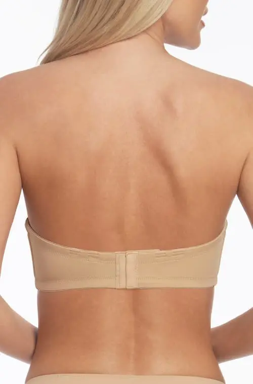 DOMINIQUE INTIMATES Bella Strapless Seamless Hidden Underwire Convertible Bandeau Bra With Clear & Matching Straps - Mocha