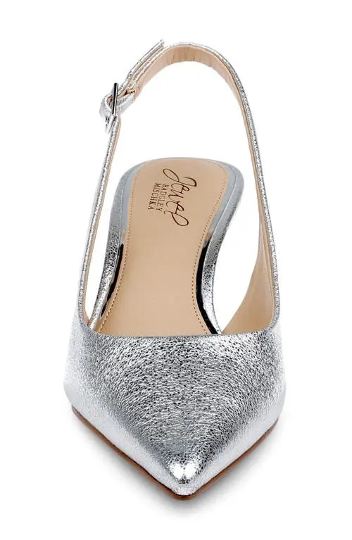 Badgley Mischka Ilana Slingback Pump - Silver Textile