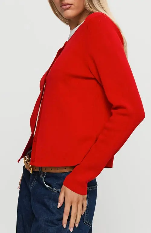Princess Polly Relaxed Fit Cardigan - Red