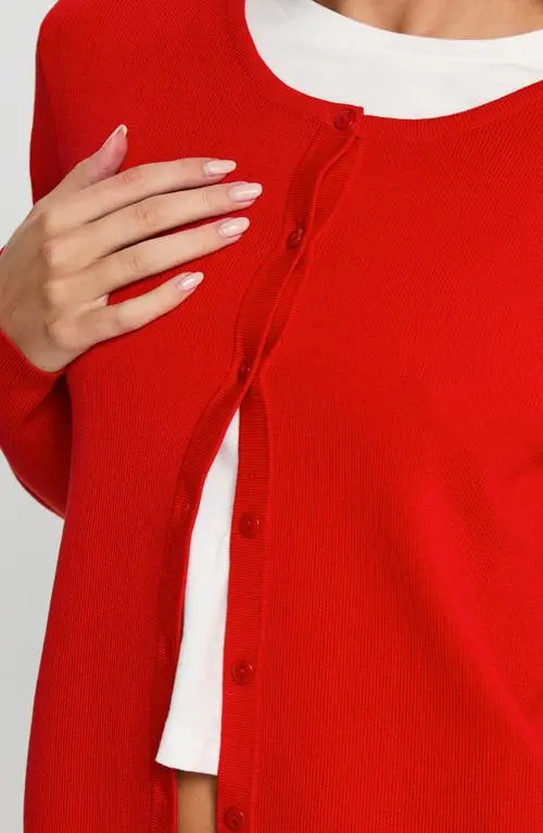 Princess Polly Relaxed Fit Cardigan - Red