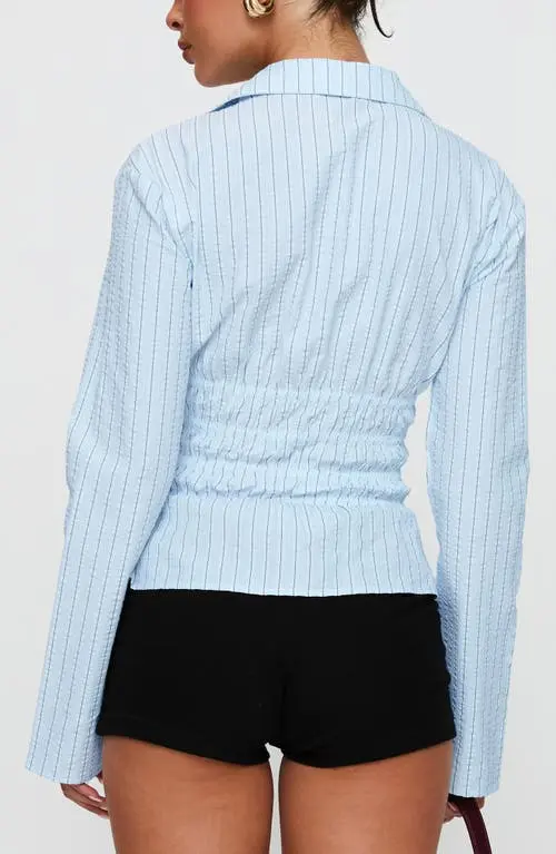 Princess Polly Lisel Shirred Button-up Shirt