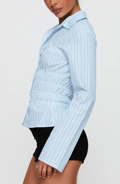 Princess Polly Lisel Shirred Button-up Shirt