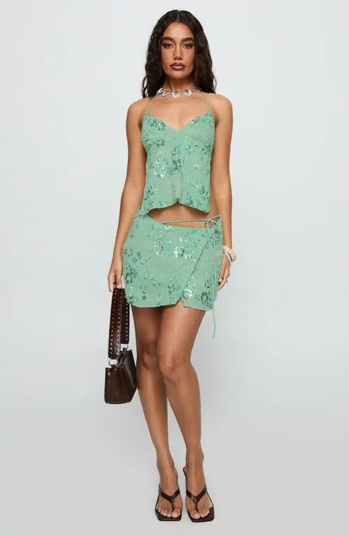 Princess Polly Beaded Wrap Miniskirt