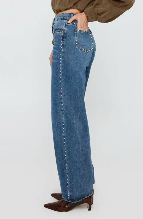Princess Polly Saving Up Studded Straight Leg Jeans