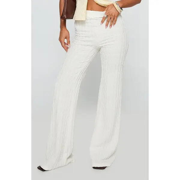 Princess Polly Leisure State Wide Leg Pants - White