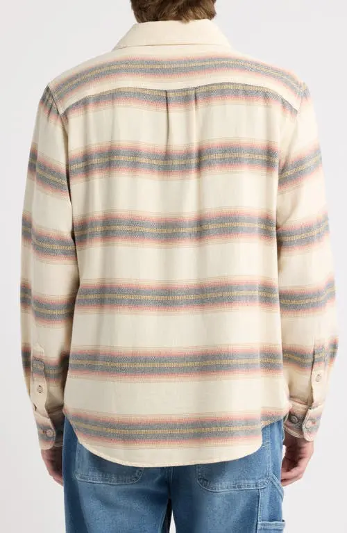 DARK SEAS Summit Multi Stripe Flannel Button-up Shirt - Off-white